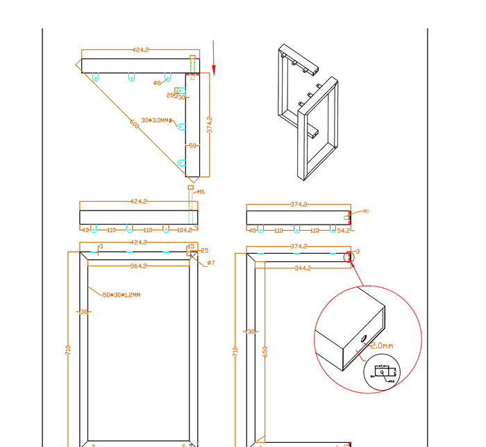 Industrial L-Shape Table Legs, 71cm Height, G800011-C